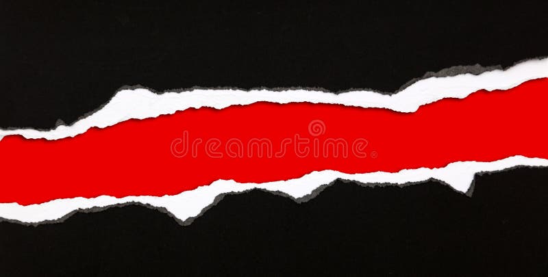 Ripped paper on red stock photo. Image of edges, damaged - 217132706