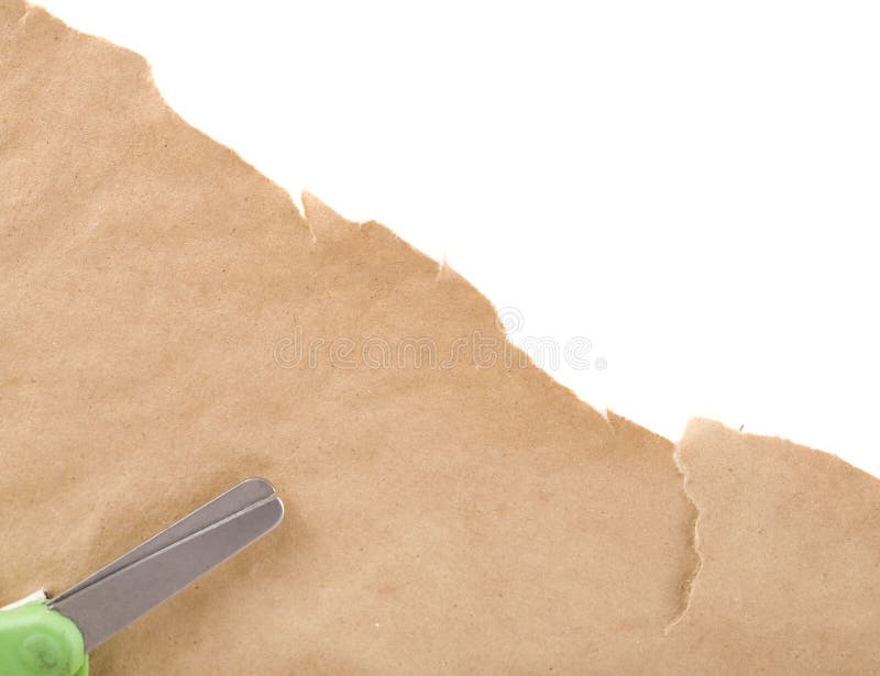 Ripped Paper and Scissors stock image. Image of isolated - 17029405