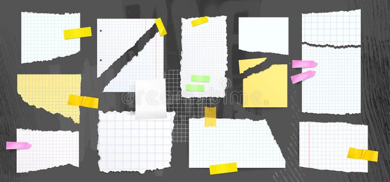 Ripped Paper Sheet Fragments Stock Illustration - Illustration of ...