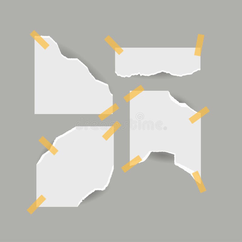 Ripped Paper Sheet with Paper Tape Vector Illustration Stock Vector ...