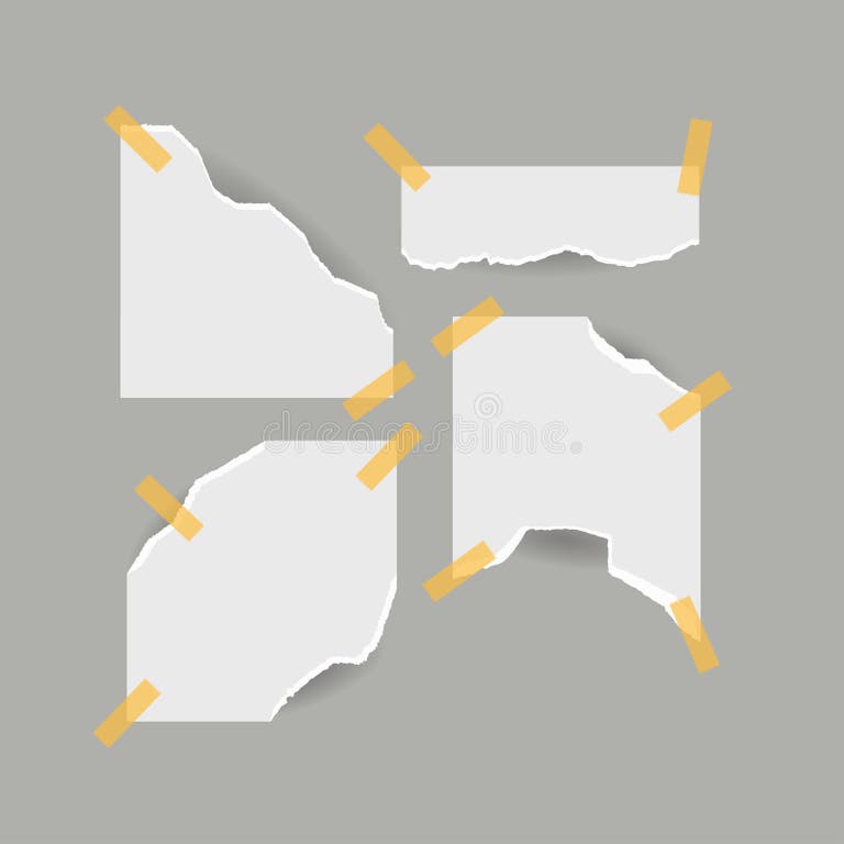 Ripped Paper Sheet with Paper Tape Vector Illustration Stock Vector ...