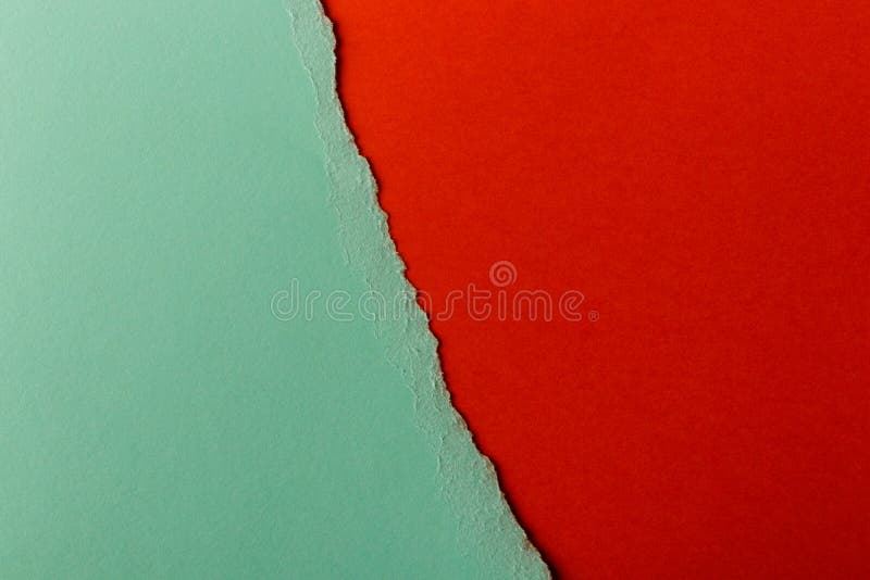 Ripped Paper, Space for Copy. Torn Green Paper on Red Background Stock ...