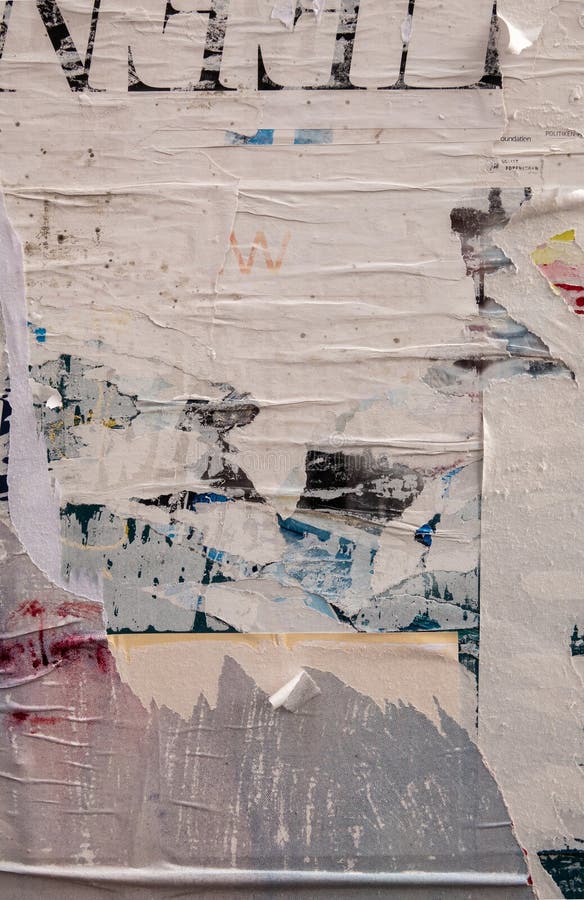 Ripped Posters Texture on the Wall. Stock Photo - Image of grunge ...
