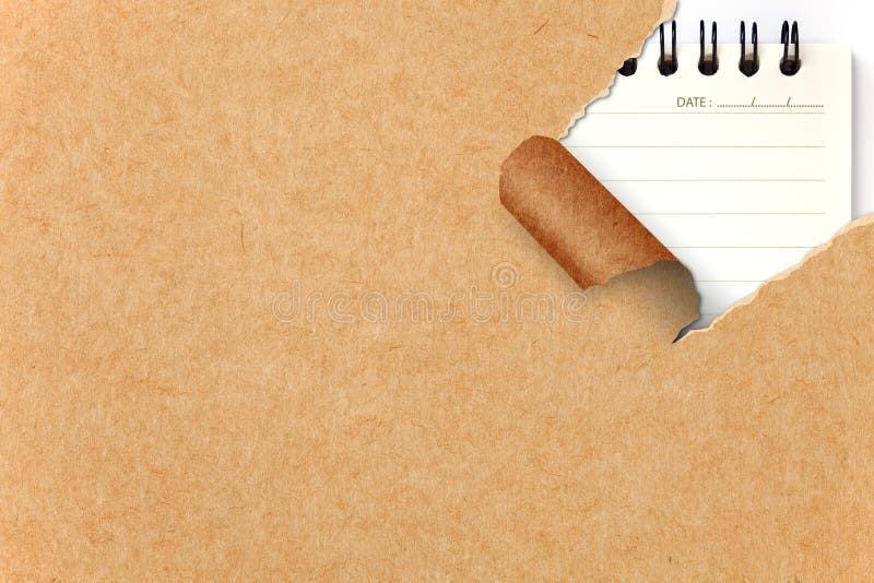 Ripped Recycle Paper Against a Notepad Stock Image - Image of curve ...