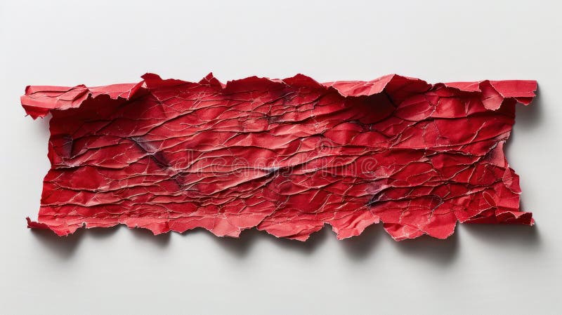Ripped Red Paper Strip on White Background Stock Illustration ...