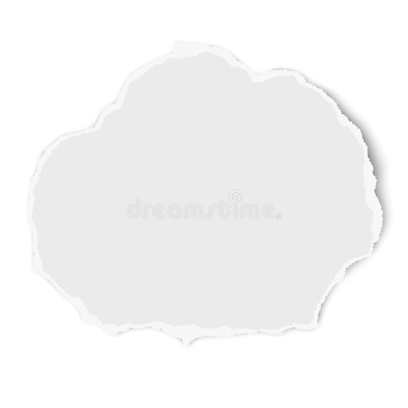 Ripped Rounded Paper Tear Isolated on White Background. Vector Template ...