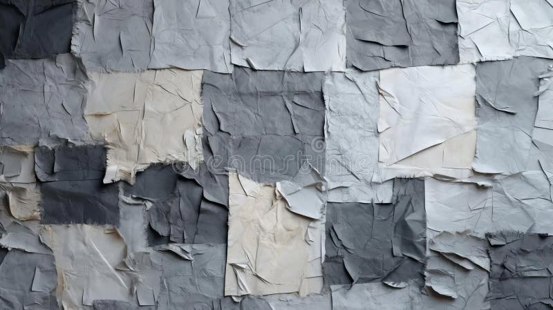 Ripped Suede Art Collage with Gray Sticky Notes Background Stock ...