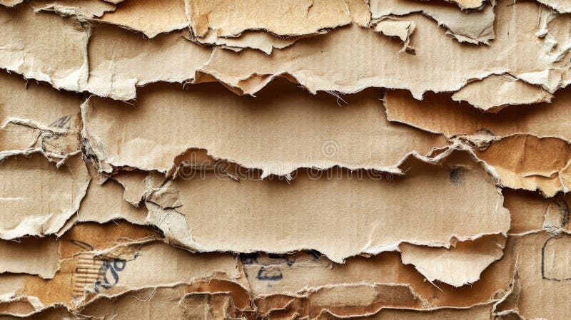 Ripped and Tattered Cardboard Layers Showing Texture Stock Illustration ...