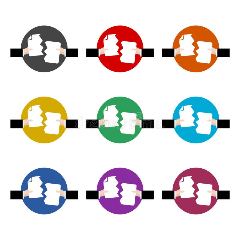 Ripped and Torn Document Icon, Color Set Stock Vector - Illustration of ...