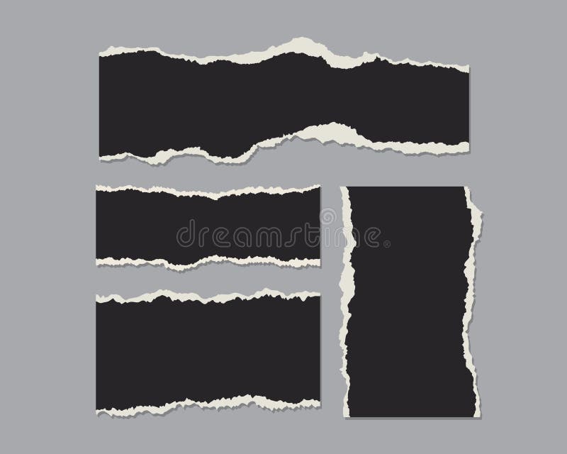 Ripped Torn Paper Sheets Collection and Set of Ripped Torn Stock Vector ...