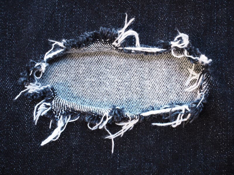 Ripped Torn Pattern of Blue Denim Jeans Texture and Background Stock ...