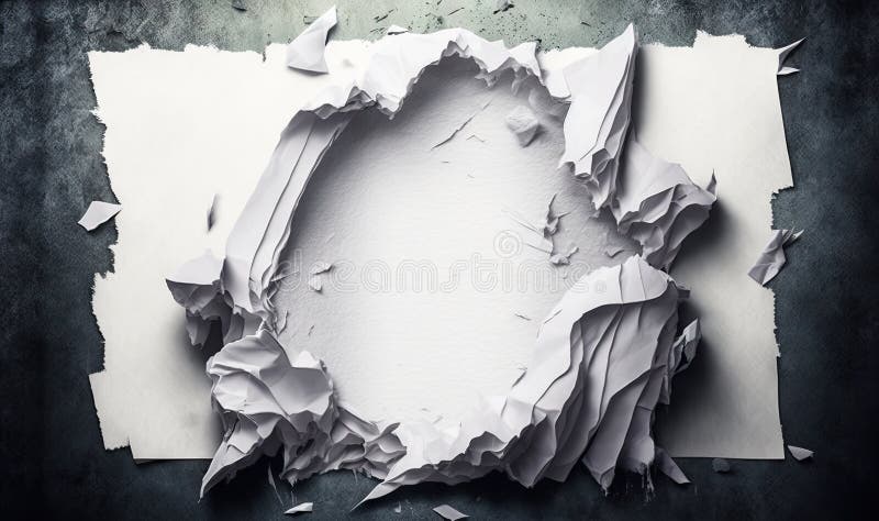 Ripped and Torn White Paper Background for Grunge Posters and Placards ...