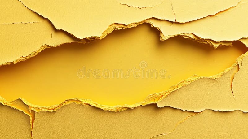 Ripped and Torn Yellow Paper with Jagged Edges Serves As a Creative ...