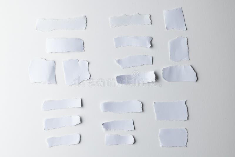 Ripped Up Pieces of White Paper with Copy Space on White Background ...