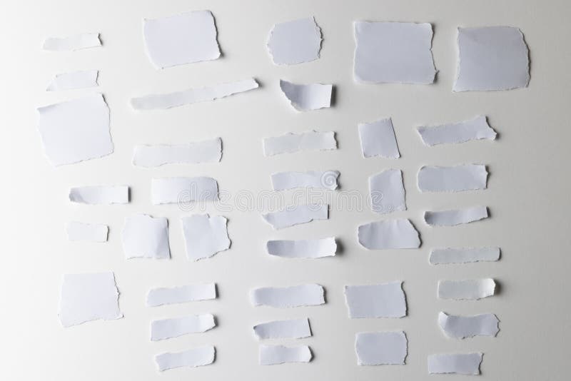 Ripped Up Pieces of White Paper with Copy Space on White Background ...