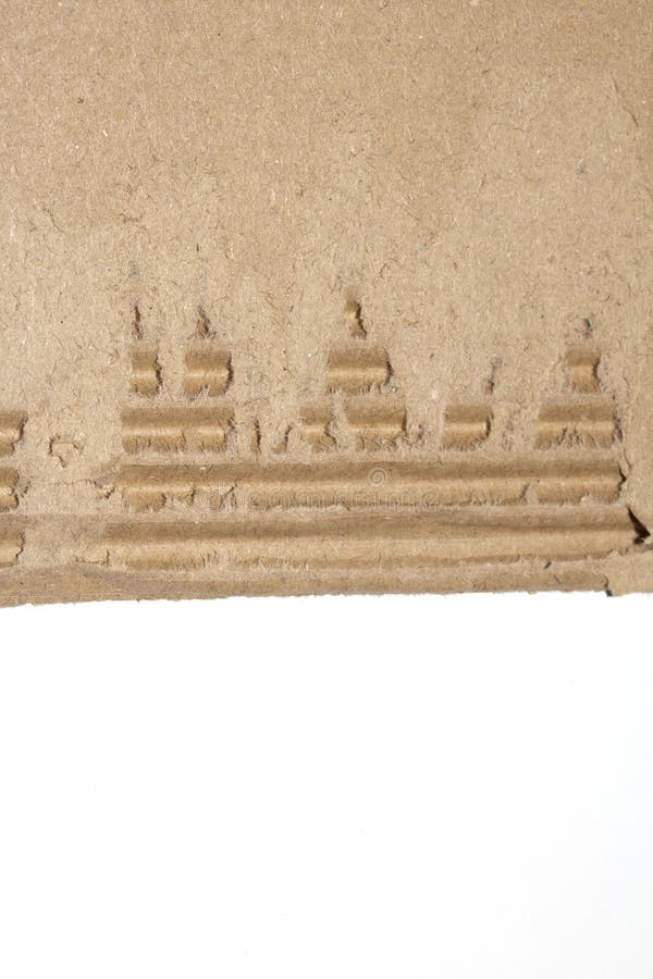 Ripped Up Torn Cardboard Box Packaging with Ridges on White Background ...