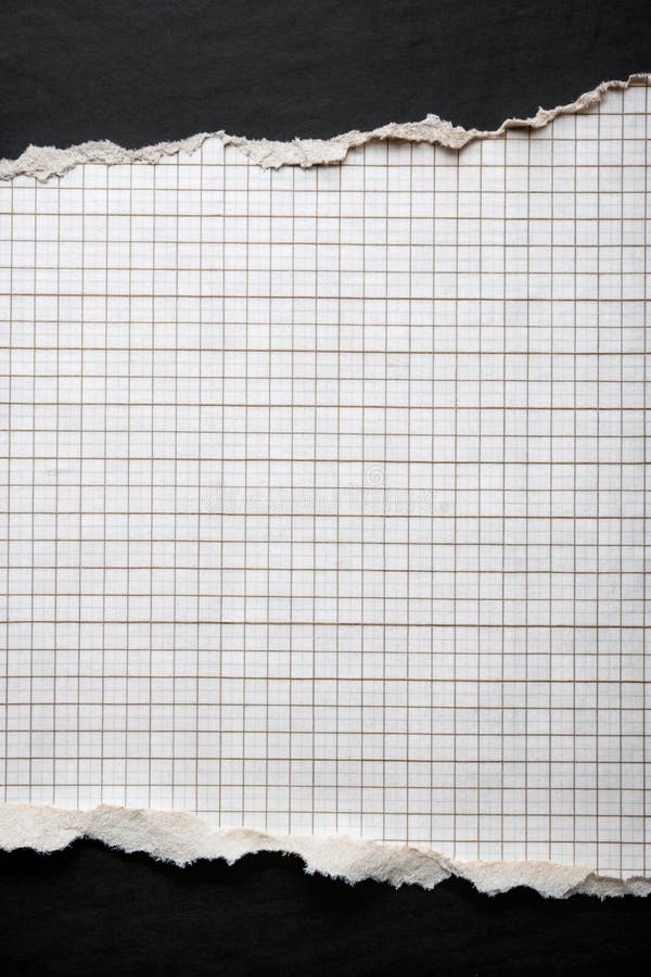 Ripped White Graph Paper on Black Background Stock Illustration ...