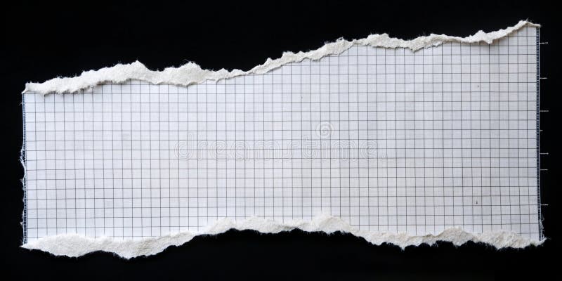 Ripped White Graph Paper on Black Background Stock Illustration ...