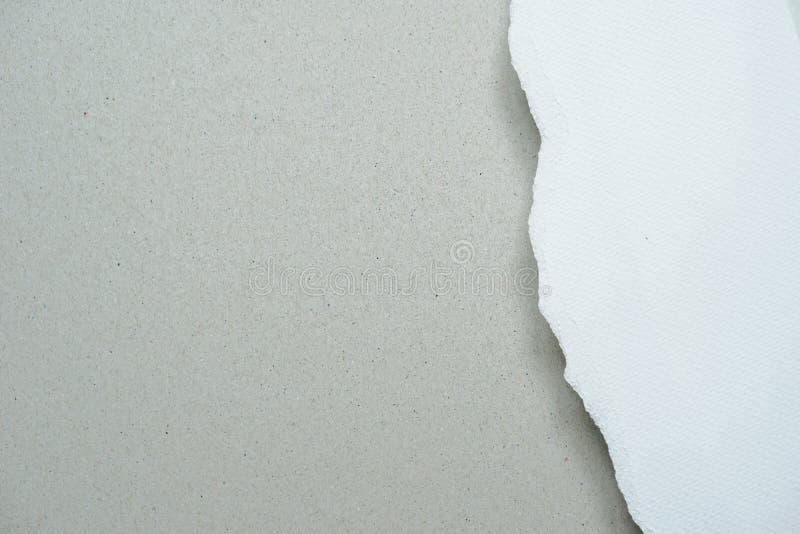 Ripped White Paper on Grey Recycled Paper with Soft Shadow for ...