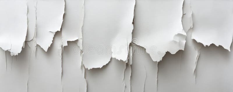 Ripped White Paper Layers on Wall Background, Abstract Texture. Art and ...