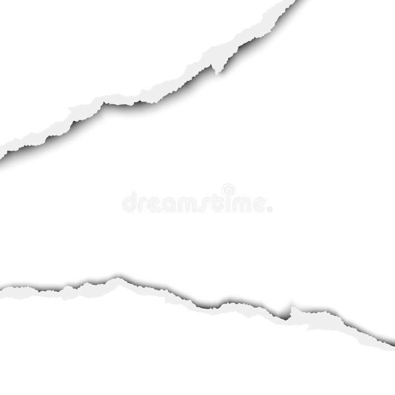 Ripped Wide Hole in a Sheet of White Vector Paper. Template Paper ...