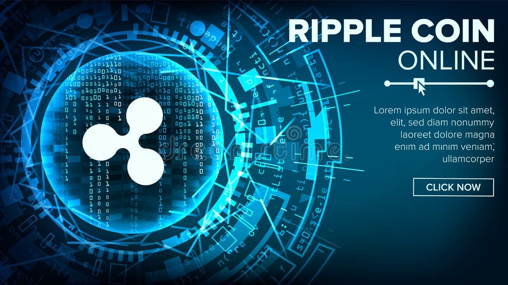 Ripple Abstract Technology Background Vector. Binary Code. Fintech Blockchain. Cryptography ...