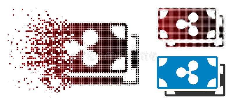 Dissolving Dotted Halftone Ripple Banknotes Icon Stock Vector ...
