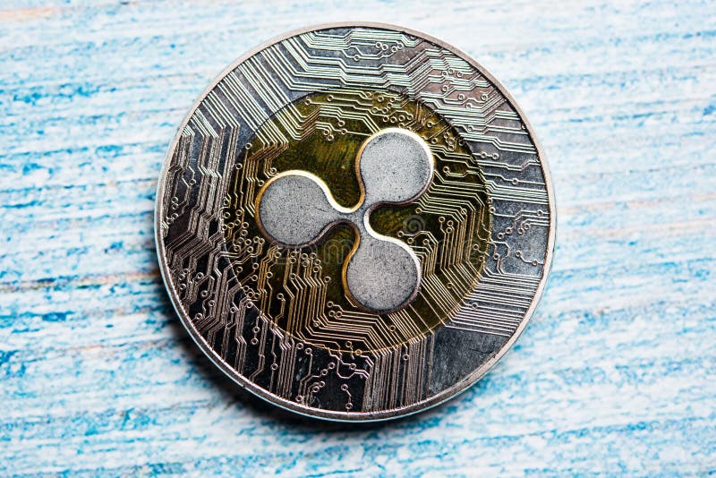 Ripple on the Blue Table. Crypto Currency. Editorial Photo - Image of ...