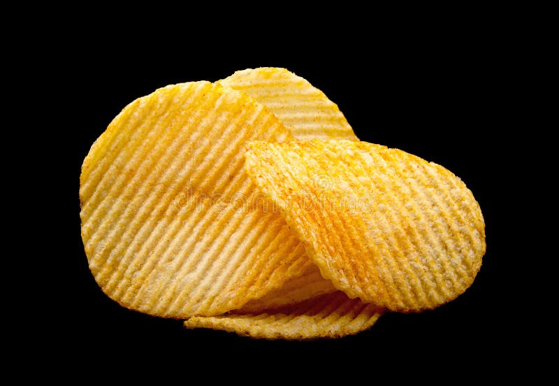 Ripple chips on black stock photo. Image of yellow, color - 49770170