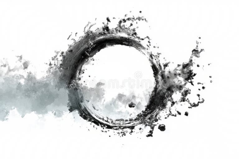 Ripple Circle Forming from Light Splash Minimal on White Stock Photo ...