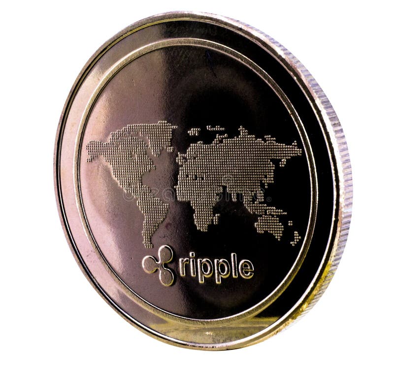 Ripple Coin. Golden Ripple Coin Isolated on White Background Editorial ...