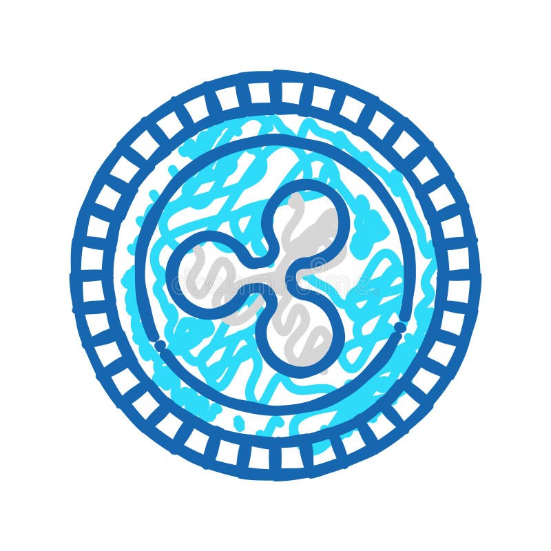 Ripple Cryptocurrency Icon Doodle Illustration Stock Vector ...