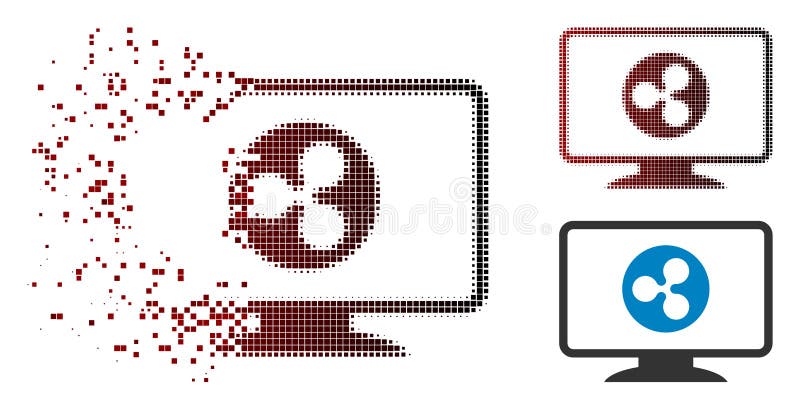Dissolved Pixel Halftone Ripple Display Icon Stock Vector ...