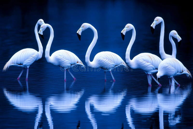 A Ripple Effect is Created As a Flamingo Steps Forward on One Leg Stock ...