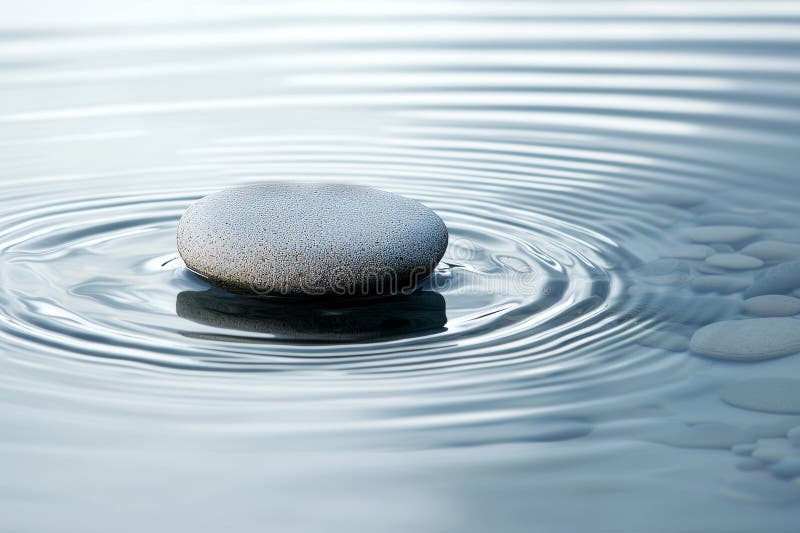 The Ripple Effect in a Pond Caused by a Dropped Pebble. Stock Photo ...