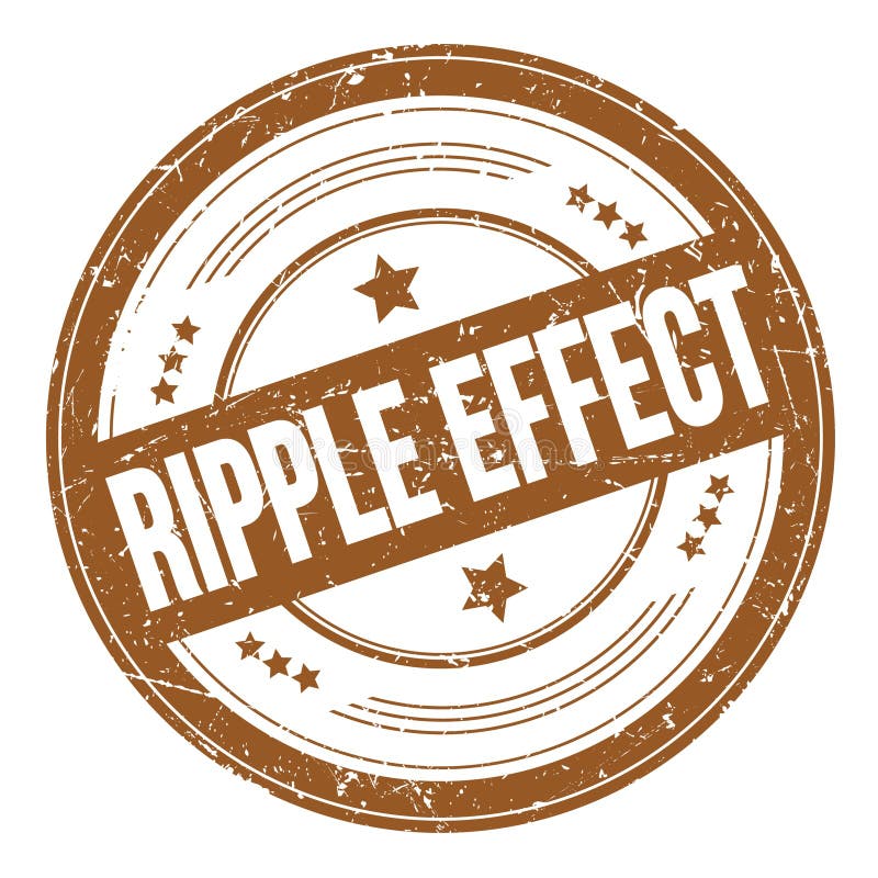 RIPPLE EFFECT Text on Brown Round Grungy Stamp Stock Illustration ...