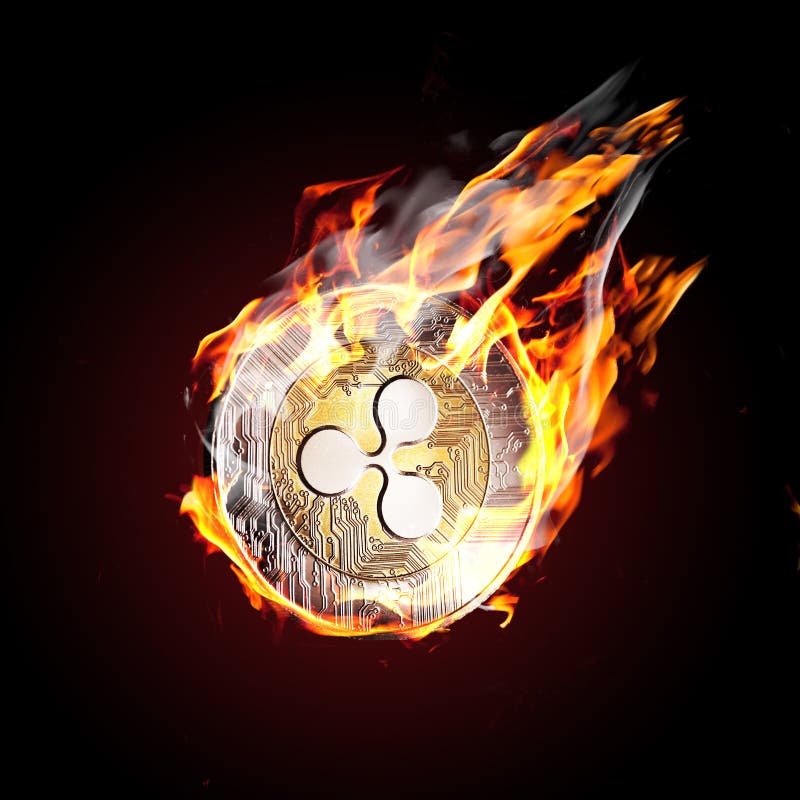Ripple on fire stock photo. Image of fall, crypto, globe - 118783398