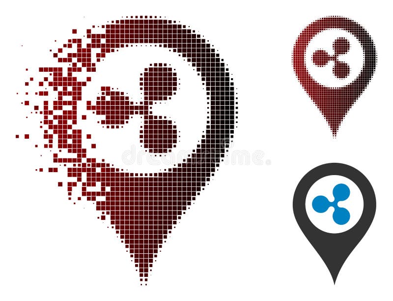 Shredded Dot Halftone Ripple Map Marker Icon Stock Vector ...