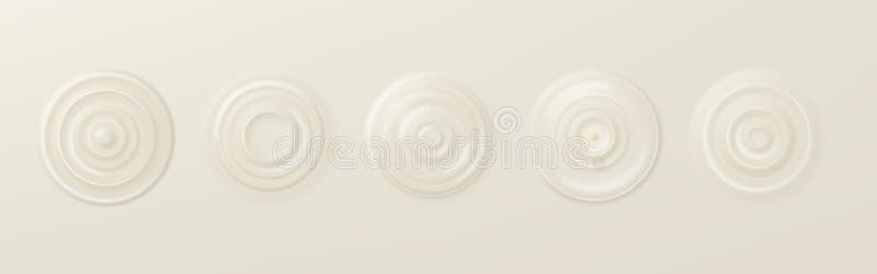 Ripple Milk Wave Effect Set. Concentric Circles on White Background ...