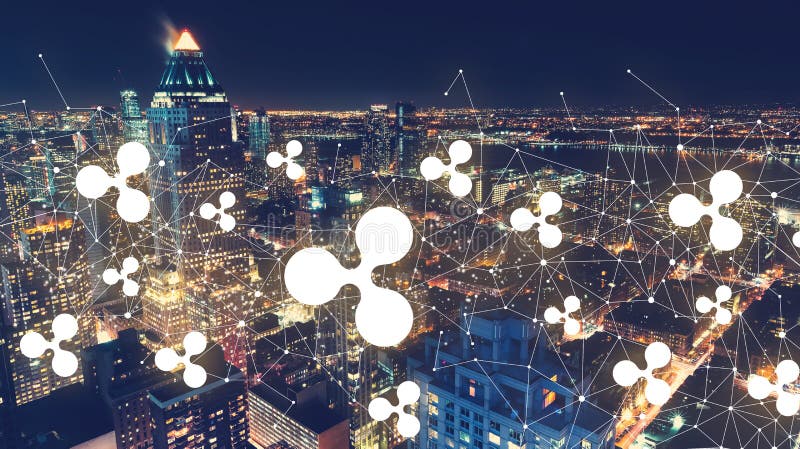 Ripple with the New York City Skyline Stock Photo - Image of ...