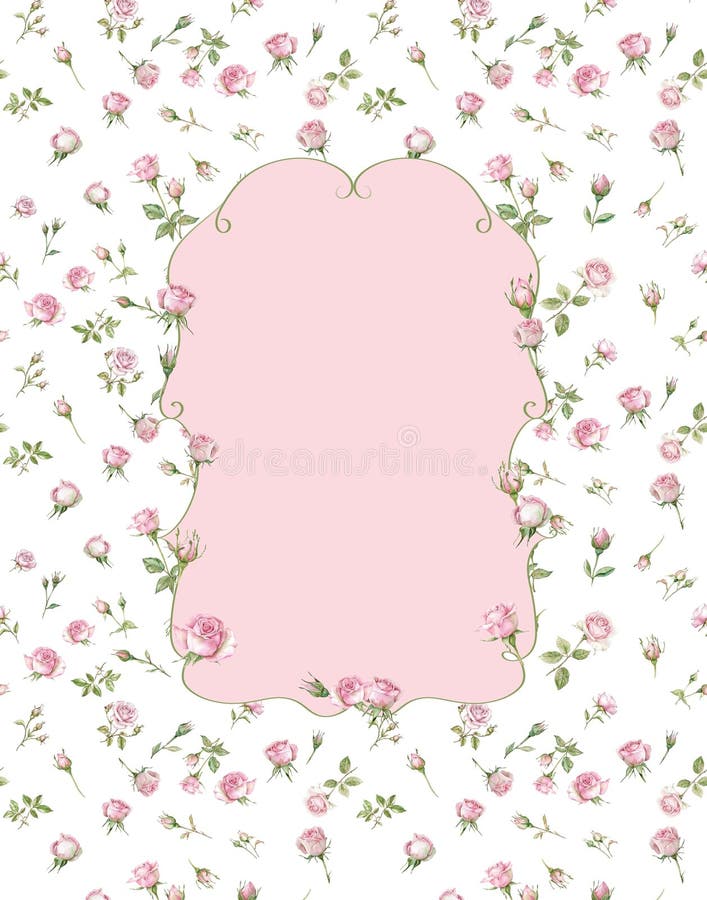 Romantic Floral Rose Border Invitation Vintage Rose Frame Invitation ...