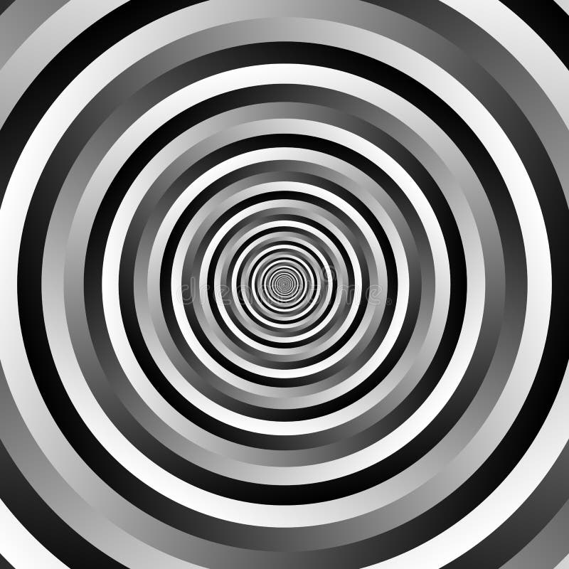 Ripple Pattern with Concentric Circles. Grayscale Circular Geome Stock ...