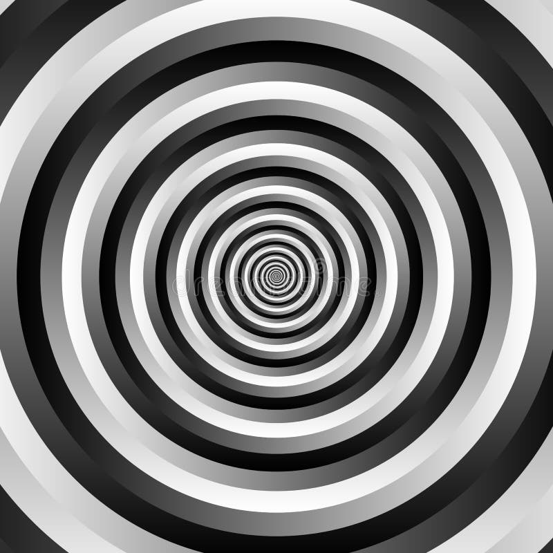 Ripple Pattern with Concentric Circles. Grayscale Circular Geome Stock ...