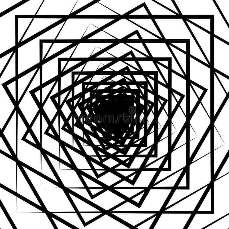 Ripple Pattern with Concentric Circles. Grayscale Circular Geome Stock ...