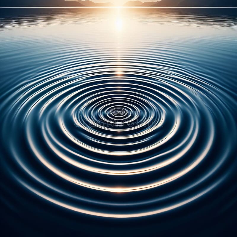 Ripple Rings Concentric Circles on the Surface of Ca Stock Image ...