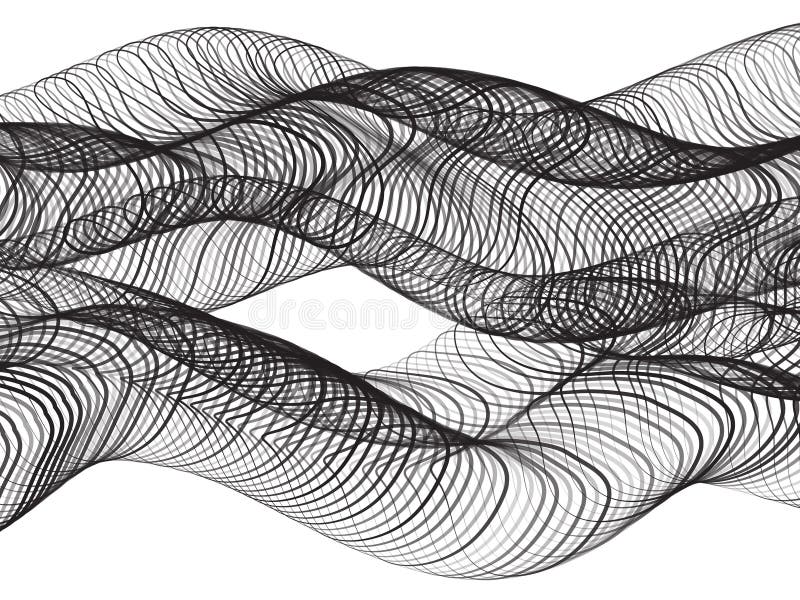 Ripple Texture Black and White Curve Lines Background Vector Design ...