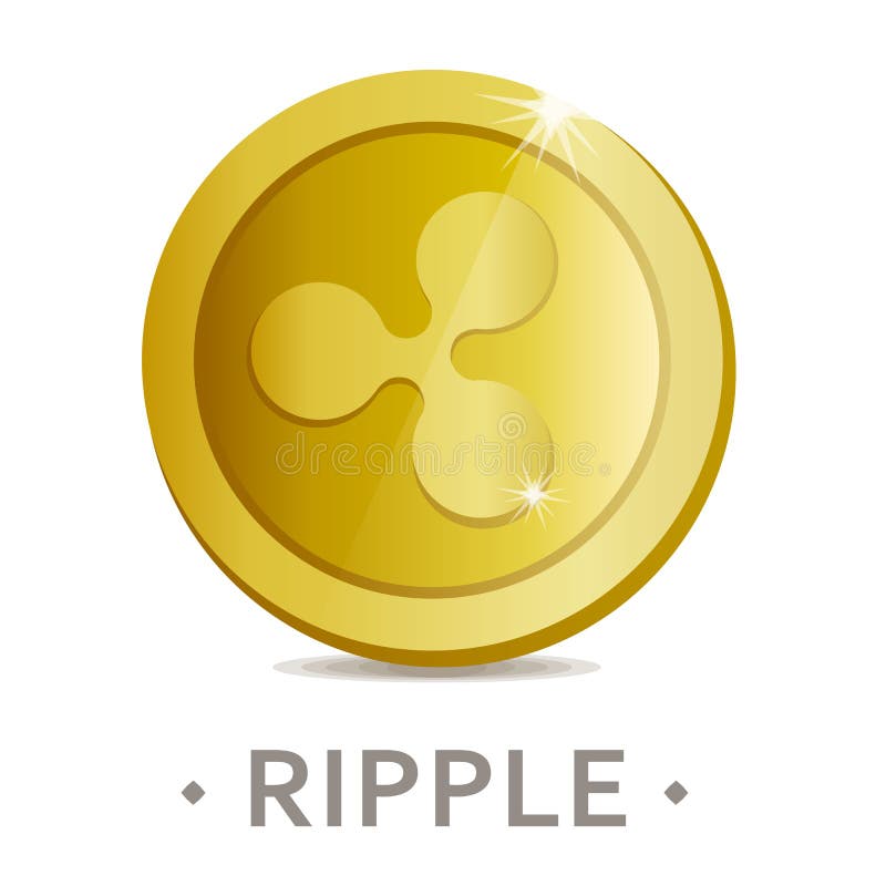 Ripple Vector Icon As Golden Coin Stock Vector - Illustration of ...