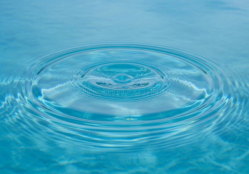 Ripple Water Surface from Drop Side View. Water Waves Motion Produced ...