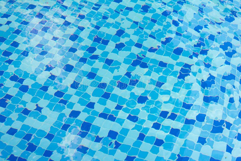Ripple Water in Swimming Pool with Blue Tile Floor Stock Image - Image ...