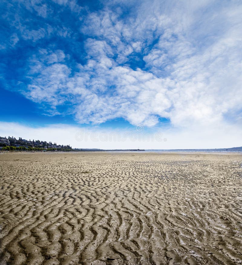 Rippled Beach Pattern during Low Tide at White Rock, British Col Stock ...